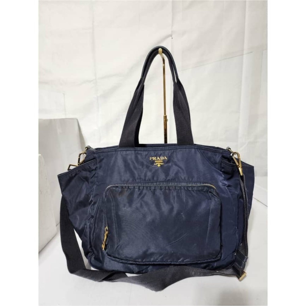 Authentic Prada Tessuto Nylon Diaper Bag Navy Blue/Bl… - Gem